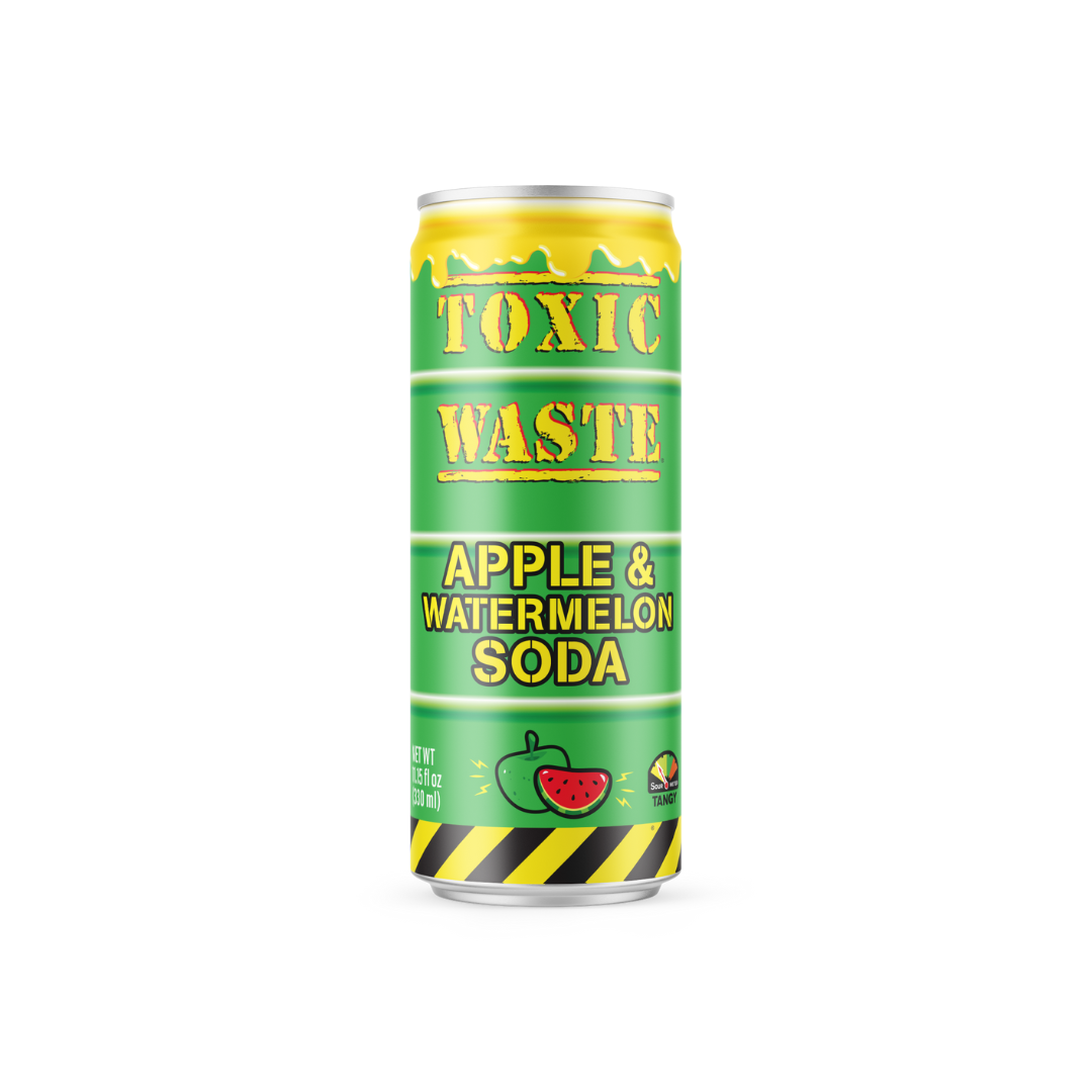 Toxic Waste Sour Green Apple Watermelon Soda Can – Whateverbrands