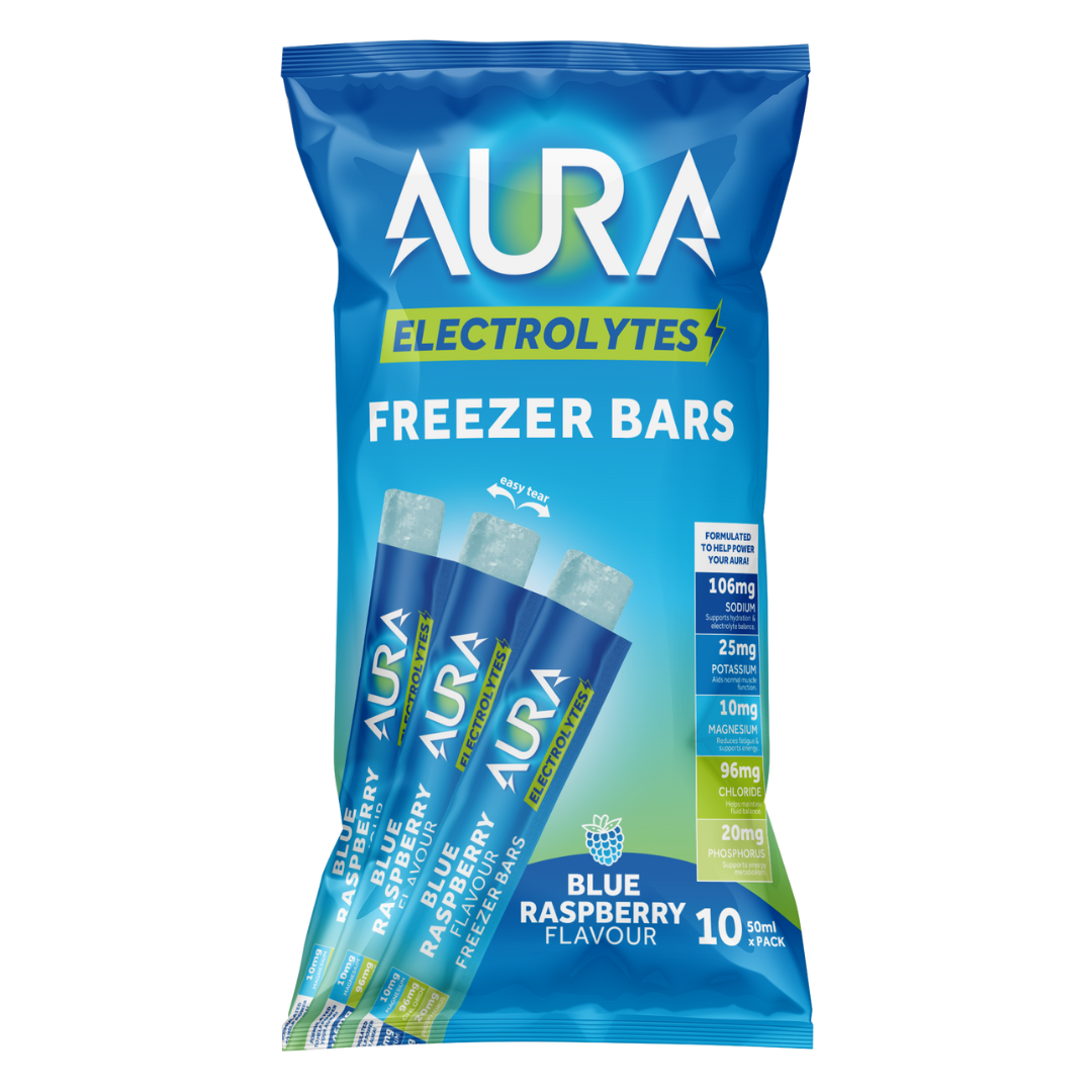 Aura Electrolytes Blue Raspberry Freezer Bars – Whateverbrands