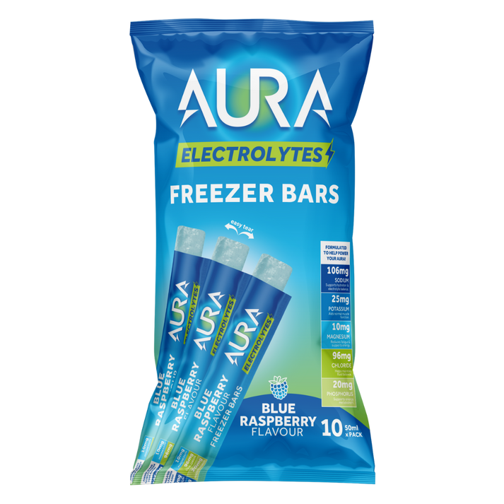Aura Electrolytes Blue Raspberry Freezer Bars – Whateverbrands