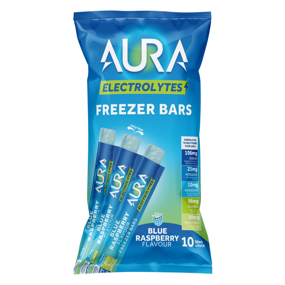 Aura Electrolytes Blue Raspberry Freezer Bars – Whateverbrands